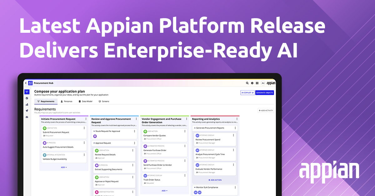 Latest Appian Platform Release Delivers Enterprise-Ready AI